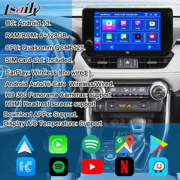 Android 13 Interfaz de infoentretenimiento Android para Toyota RAV-4 2023-Crown, Alphard, Harrier Actualización de pantalla OEM con sistema multimedia Android, YouTube
