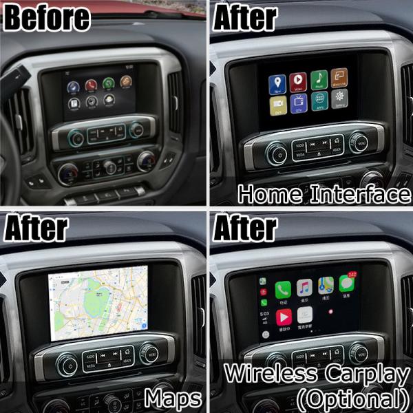 Caja de la navegación de Android 9,0 para el interfaz video de Chevrolet Silverado con el vínculo video del espejo de WiFi del Rearview