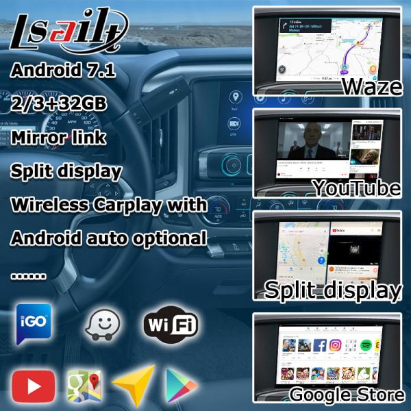Caja de la navegación de Android 9,0 para el interfaz video de Chevrolet Silverado con el vínculo video del espejo de WiFi del Rearview