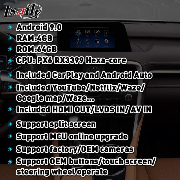 Τηλεοπτική διεπαφή Lexus Lsailt για 2013-2021 NX με CarPlay, NetFlix, αρρενωπό αυτοκίνητο για RX200t RX450h LX570 LX460d