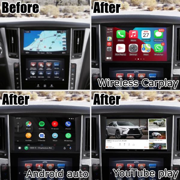 Interface visuelle carplay Android 10 de navigation carplay d'Infiniti Q50 Q60 Android