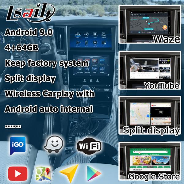 Interface visuelle carplay Android 10 de navigation carplay d'Infiniti Q50 Q60 Android