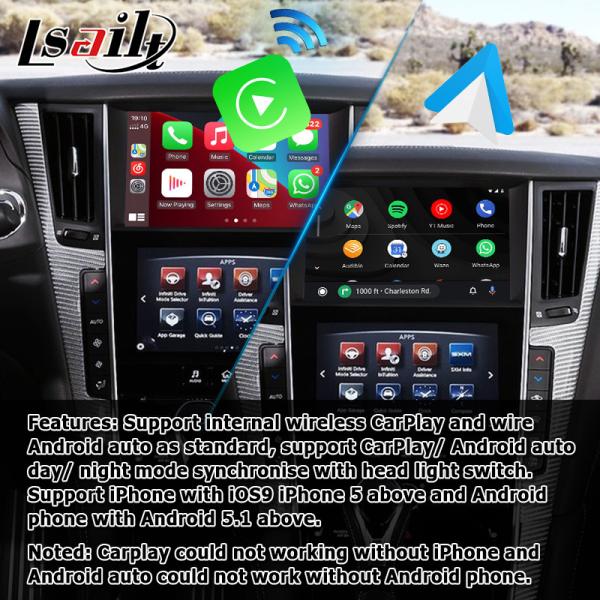 Interface visuelle carplay Android 10 de navigation carplay d'Infiniti Q50 Q60 Android