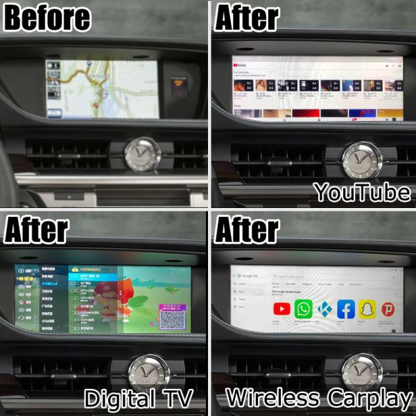 ES300h ES250 ES350 Lexus Android Bildschirm-Upgrade Carplay Android Auto Dash Cam 10,25