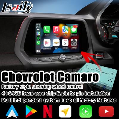 中国 4+64GBシボレー・カマロ2016-2019年のための人間の特徴をもつ自動carplayビデオ インターフェイス声制御 販売のため