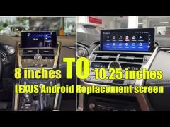 Lexus Android Screen 8 Core Qulcomm Multimédia Display para LEXUS NX200T NX300H 2014-2021 Suporte Joystick Controle de nós rotativos, YouTube, Google Play, CarPlay