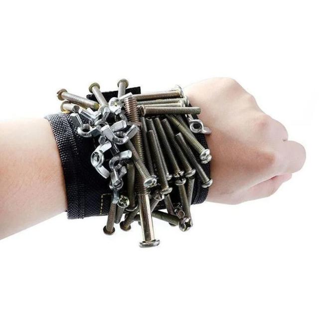Magnetic Wristband for Holding Screws Wrist Tool Holder Belts with Strong Magnets with Telescopic Pickup Tool Woodworking Tools