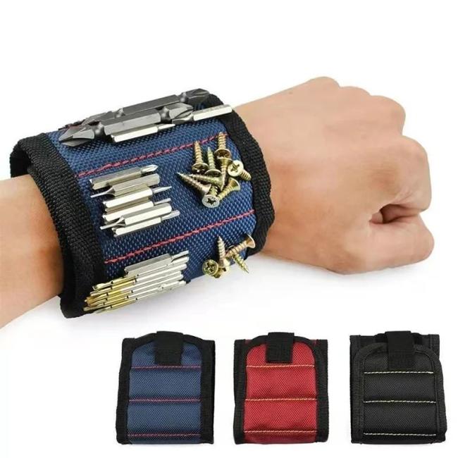 Magnetic Wristband for Holding Screws Wrist Tool Holder Belts with Strong Magnets with Telescopic Pickup Tool Woodworking Tools