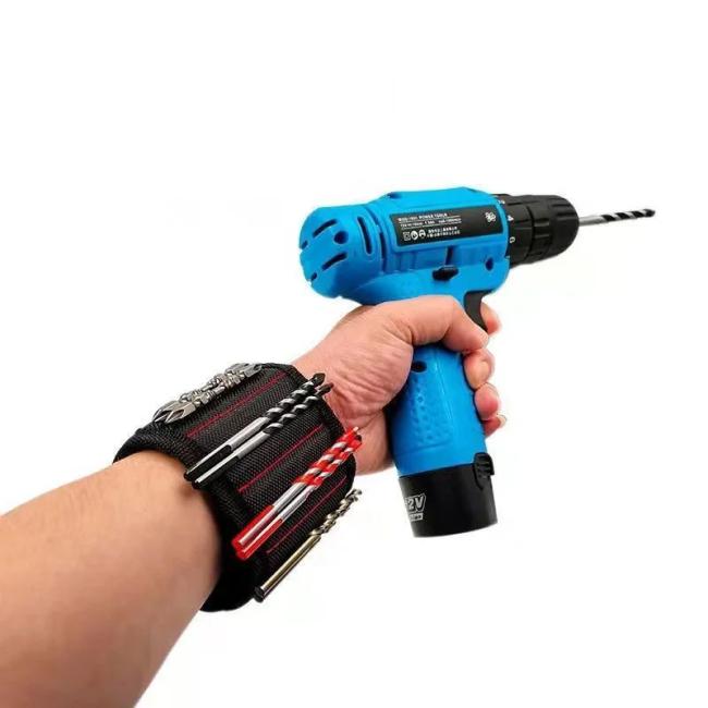 Magnetic Wristband for Holding Screws Wrist Tool Holder Belts with Strong Magnets with Telescopic Pickup Tool Woodworking Tools