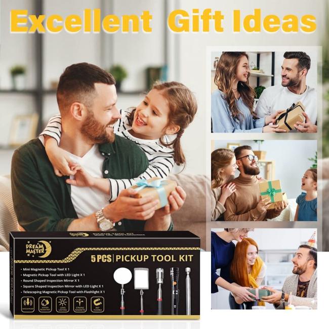 Magnetic Pickup Tool Set with 3 LED Lights