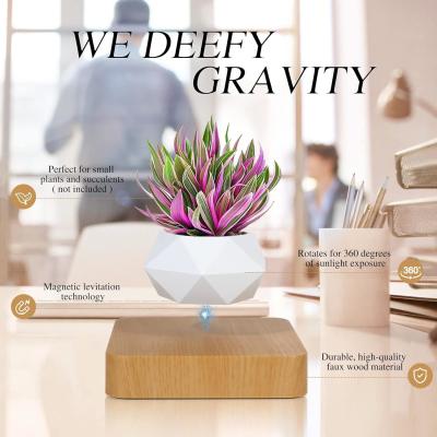 China Rotating Base Magnetic Levitation Plant Pot For Home Garden Desk Decoration for sale
