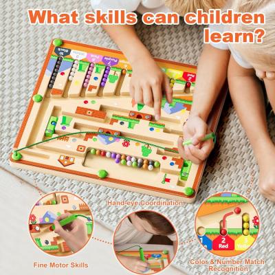 Cina Magnetico Forte Legno Puzzle Tavola Colore E Numero Montessori Labirinto Giocattoli Per Bambini in vendita