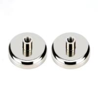 China Strong Permanent  Neodymium Pot Magnet Internal Thread Bolt Bush Mounting Thread for sale