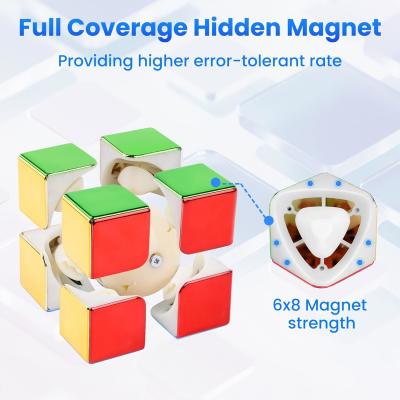 Cina ABS Plastica Mini Magnetico Rubik's Cube Specchio Riflettente 2x2 Velocità Cubo Magnetico in vendita