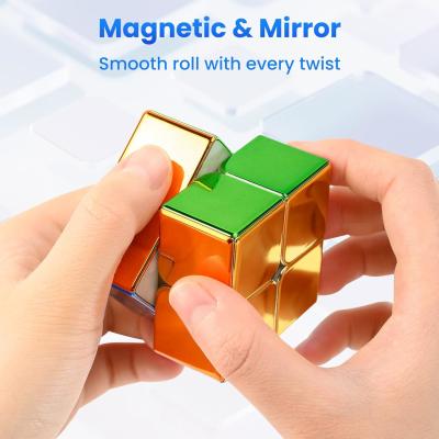 Cina ABS Plastica Mini Magnetico Rubik's Cube Specchio Riflettente 2x2 Velocità Cubo Magnetico in vendita