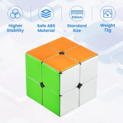 Cina ABS Plastica Mini Magnetico Rubik's Cube Specchio Riflettente 2x2 Velocità Cubo Magnetico in vendita
