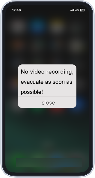 SMS pop-up message schematic