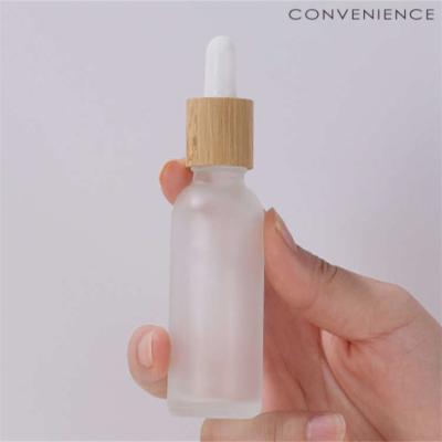 China Practical CE Bamboo Glass Dropper Bottles , Portable Glass Bottle With Bamboo Dropper for sale