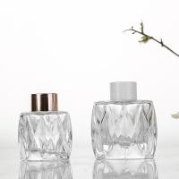 China Non Toxic Empty Reed Diffuser Glass Bottles 100ml 200ml Crystal Oil Diffuser Square for sale