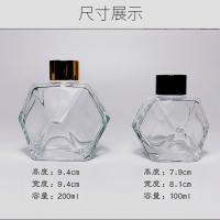 China Non Toxic Empty Reed Diffuser Glass Bottles 100ml 200ml Crystal Oil Diffuser Square for sale