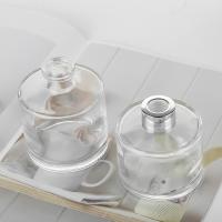 China Crystal Glass Diffuser Bottle Round 50ml 100ml 150ml 200ml Reusable Lidded for sale
