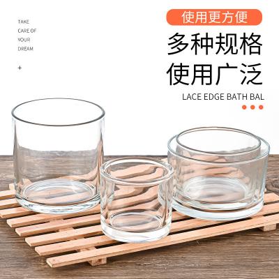 China Dustproof Candle Jars With Wooden Lids , Multiscene Colored Glass Candle Jars for sale