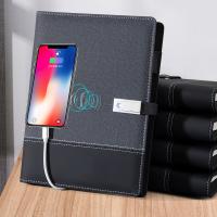 Quality Custom A5 Leather 8000mAh Power Bank Notebook Wireless USB Charging Personalized for sale