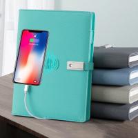Quality Bulk A5 Looseleaf Leather Power Bank Charge Notebook Multifunctional for sale