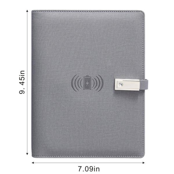 Quality Bulk A5 Looseleaf Leather Power Bank Charge Notebook Multifunctional for sale