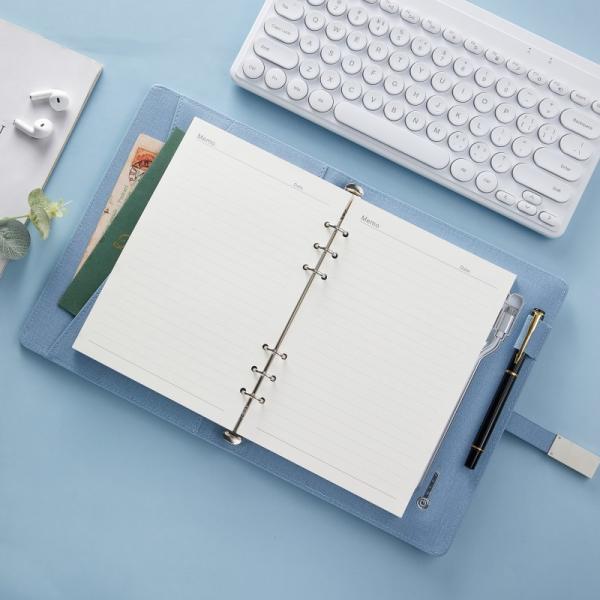 Quality Bulk A5 Looseleaf Leather Power Bank Charge Notebook Multifunctional for sale