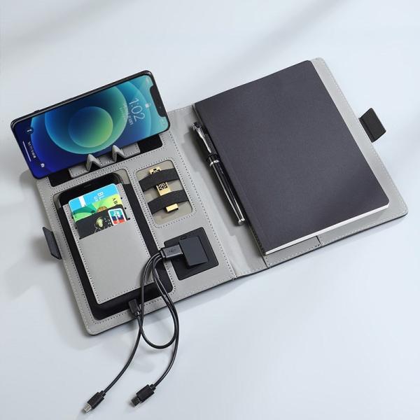 Quality OEM A5 Microfiber PU Power Bank Notebook Wireless Charging 16GB USB for sale