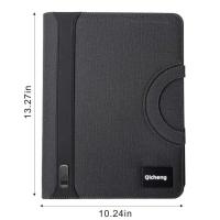 China Multifunctional Business Portfolio Folder A4 Leather Notebook LED USB Wireless Charging for sale