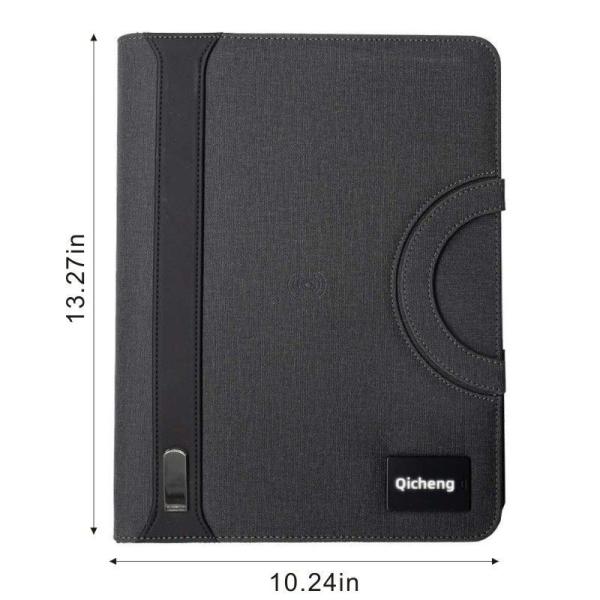 Quality Multifunctional Business Portfolio Folder A4 Leather Notebook LED USB Wireless for sale