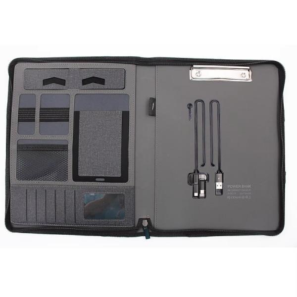 Quality Multifunctional Business Portfolio Folder A4 Leather Notebook LED USB Wireless for sale