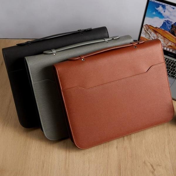 Quality Portable Conference Zipper A4 Leather Folder A4 PU Portfolio Binder Custom for sale