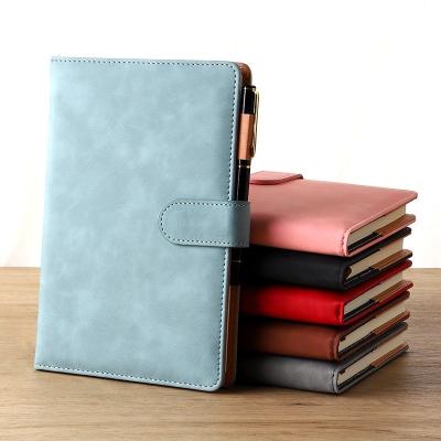 China Multicolor Minimalist Custom Leather Notebook With Pen Holder Business Journal A4 for sale