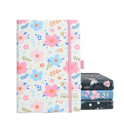 China Premium Pocket Faux Leather Undated Daily Planner Notebook Organizer Schedule A5 Calendar for sale