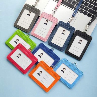 China Retractable PU Leather ID Card Badge Holder Waterproof Lightweight for sale