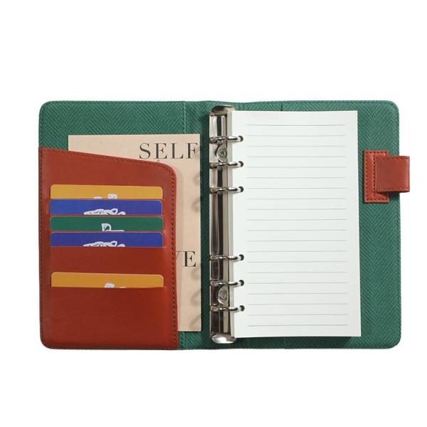 Quality A6 A5 Custom Leather Notebook Reusable Binder Journal For Business Meeting School for sale