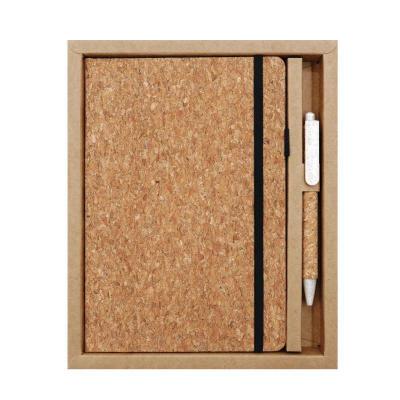 China A5 Notebook Stationary Set With Cork Grain Cover Acid Free Personalised for sale