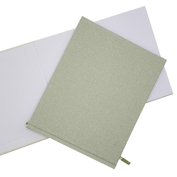 Quality Minimalist Blank Notebook Stationary Linen Guest Book Memory 140gsm Customizable Logo for sale