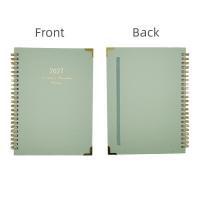 China A5 Gold Spiral Bound Leather Daily Planner Refillable Task Management Journal Notebook for sale