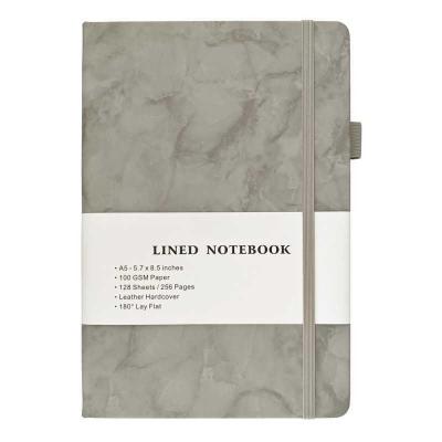China Personalized Hardcover PU Embossed Leather Notebook A5 Business Journal 500 Gram for sale