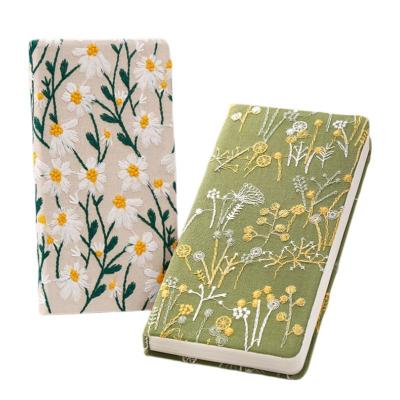 China Vintage Linen Cover Embroidered Hardcover Special Notebooks Stationery A6 Gift Planners for sale