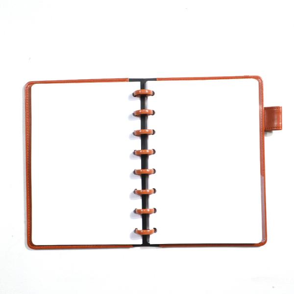 Quality Custom A5 PU Leather Discbound Notebook Personalized Mushroom Hole Journal for sale