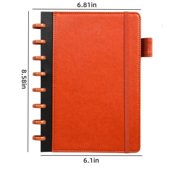 Quality Custom A5 PU Leather Discbound Notebook Personalized Mushroom Hole Journal for sale