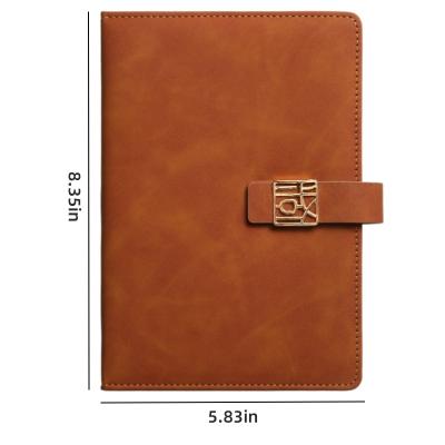 China Custom A5 PU Leather Business Office Notebook Set, Retro Magnetic Closure Hardcover Journal for sale