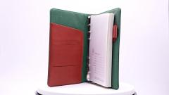 A6 Leather Binder Notebook Custom Cover Reusable Diary for Office School