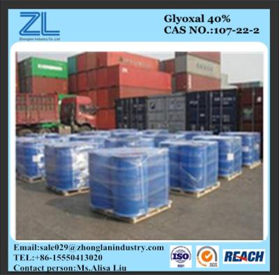 China Glyoxal, 40% in Water (Formaldehyde<1200ppm) for sale