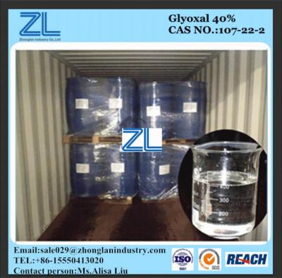 China Glyoxal 40 applied on fabrics manufactures ,CAS NO.107-22-2 for sale
